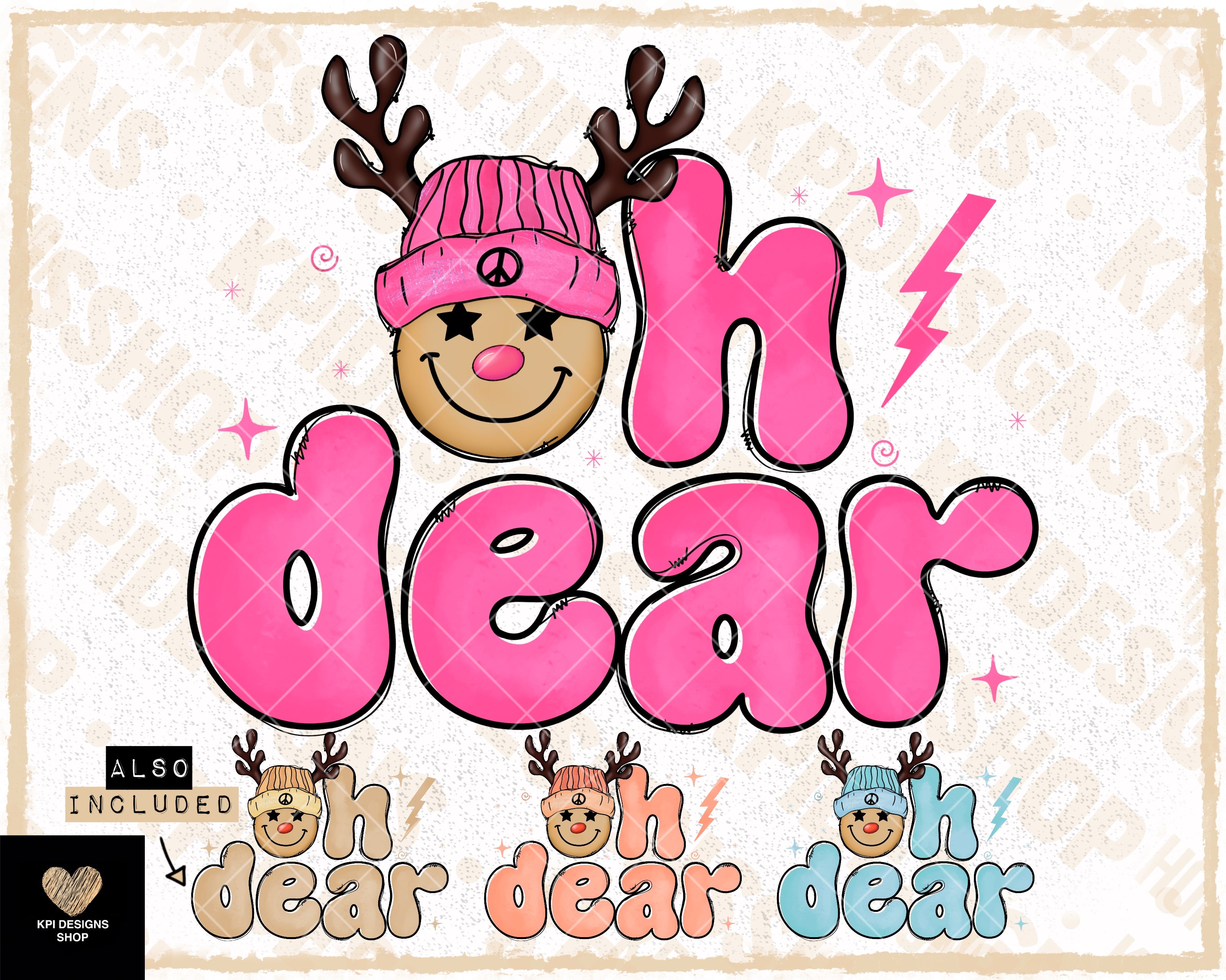 Oh Dear (4-pack) - Oct2023 - PNG - Digital Design – KPI Designs Shop