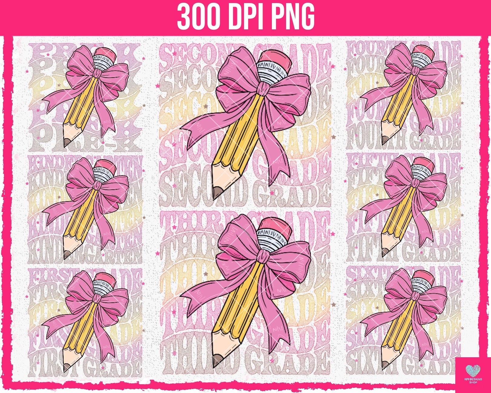 BUNDLE: Pencil Bows #2 (8-pack)- July2024 - PNG - Digital Design – KPI ...
