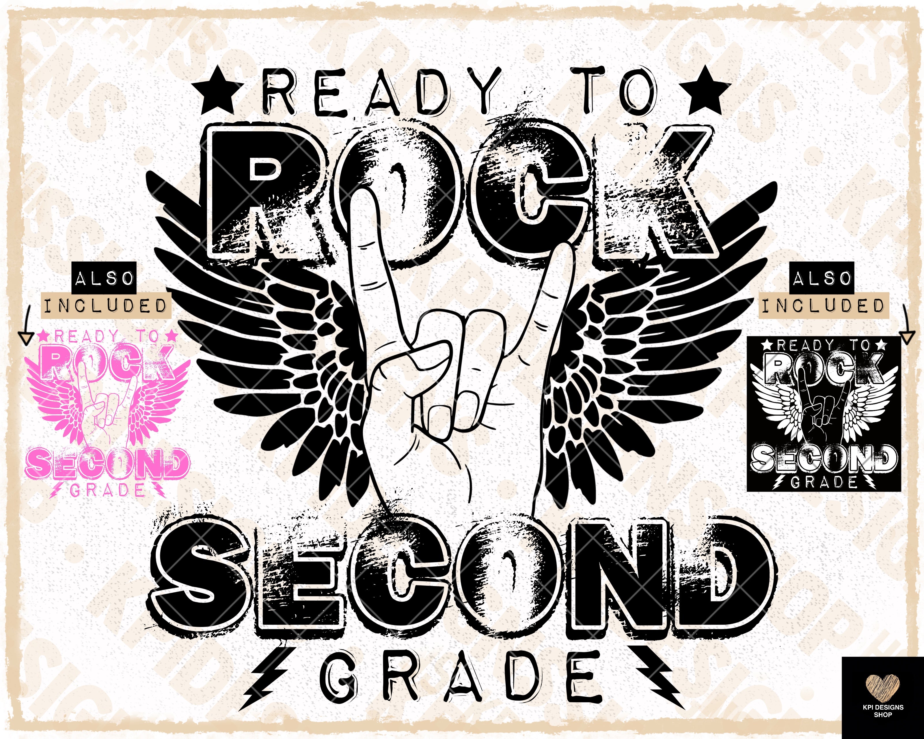 Ready to Rock Second Grade (3-pack)- July2023 - PNG - Digital Design ...