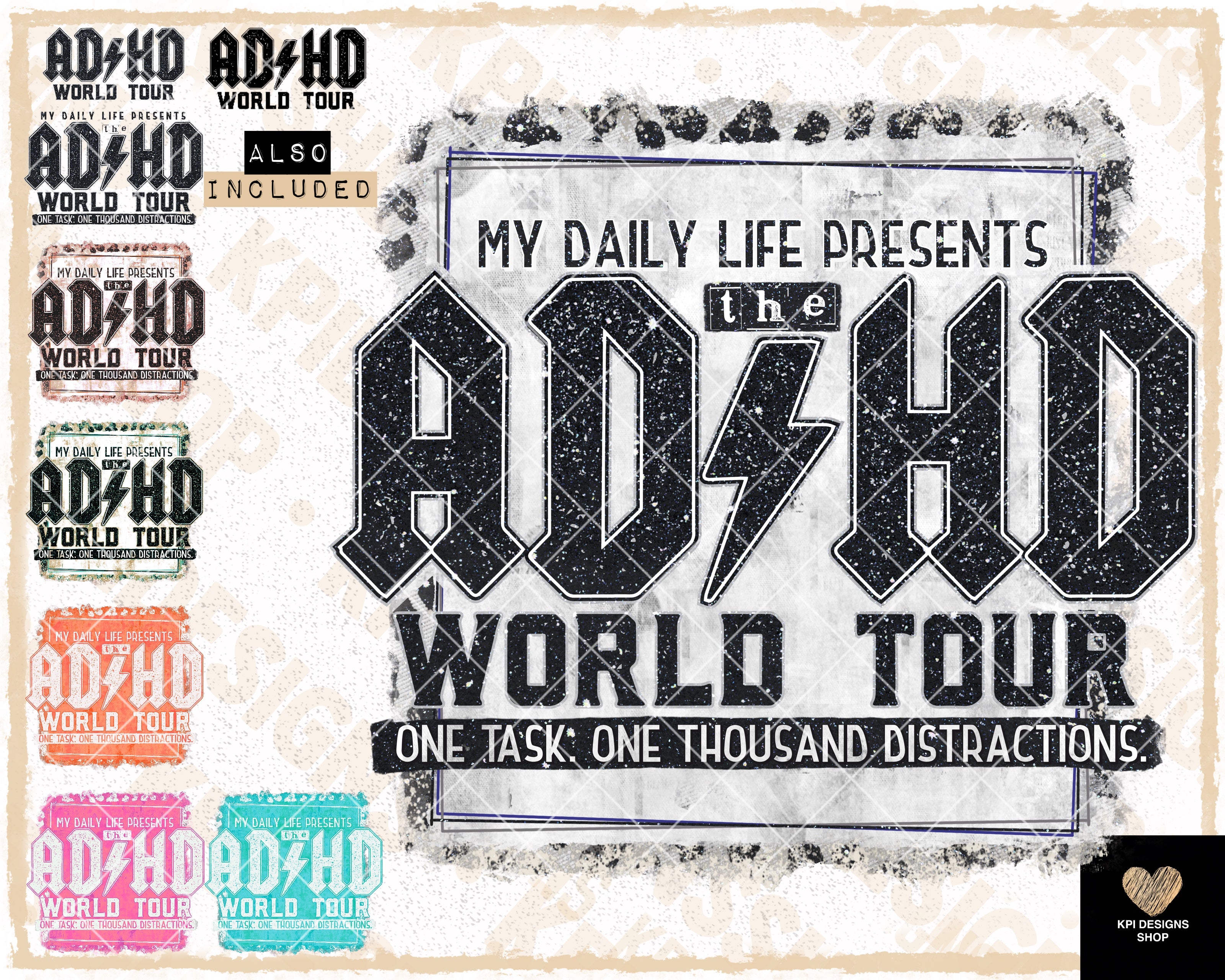 ADHD World Tour + Matching Pocket (9-pack) - July2023 - PNG - Digital ...