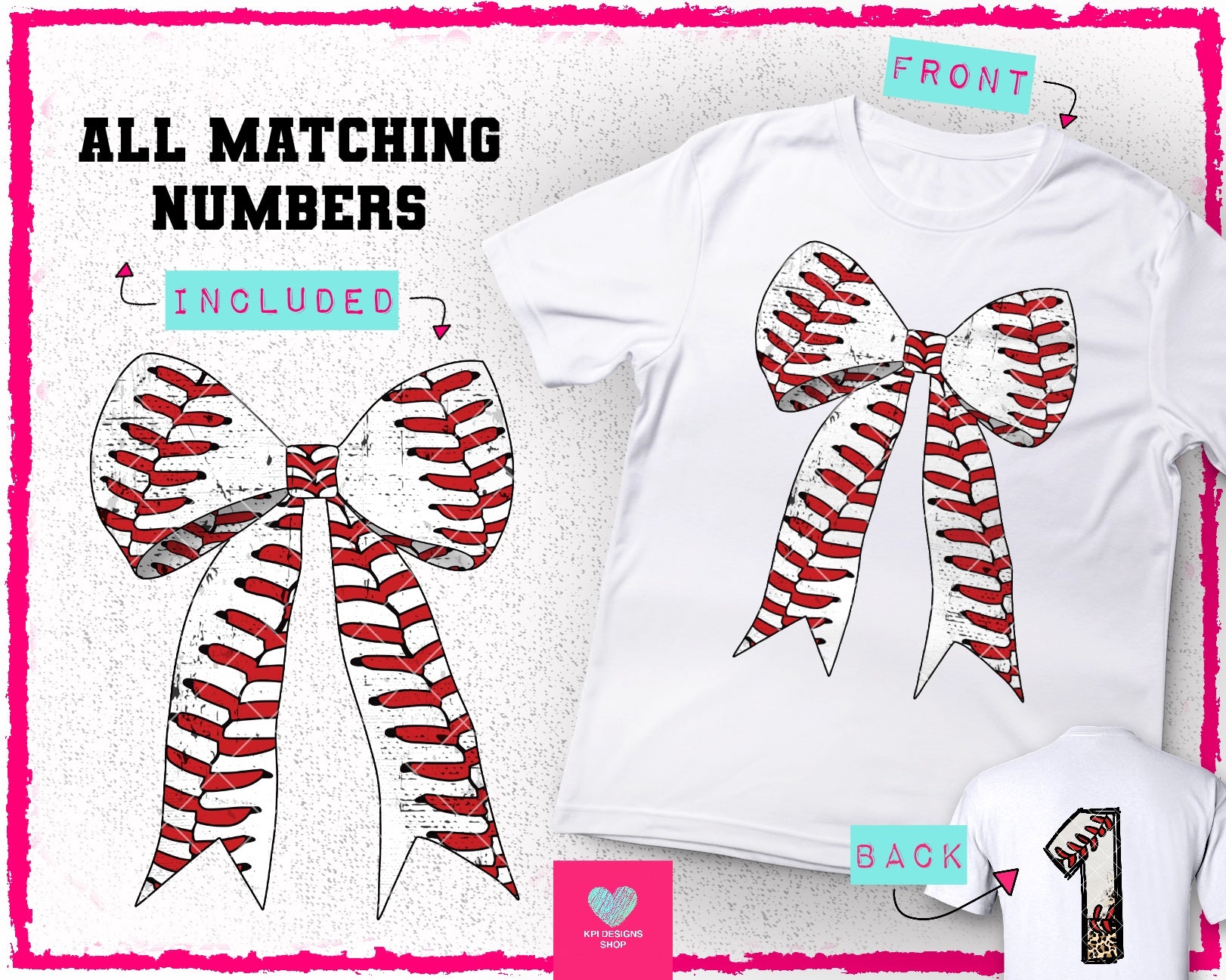 Baseball Ribbon & Matching Number Set - Mar2024 - PNG - Digital Design ...