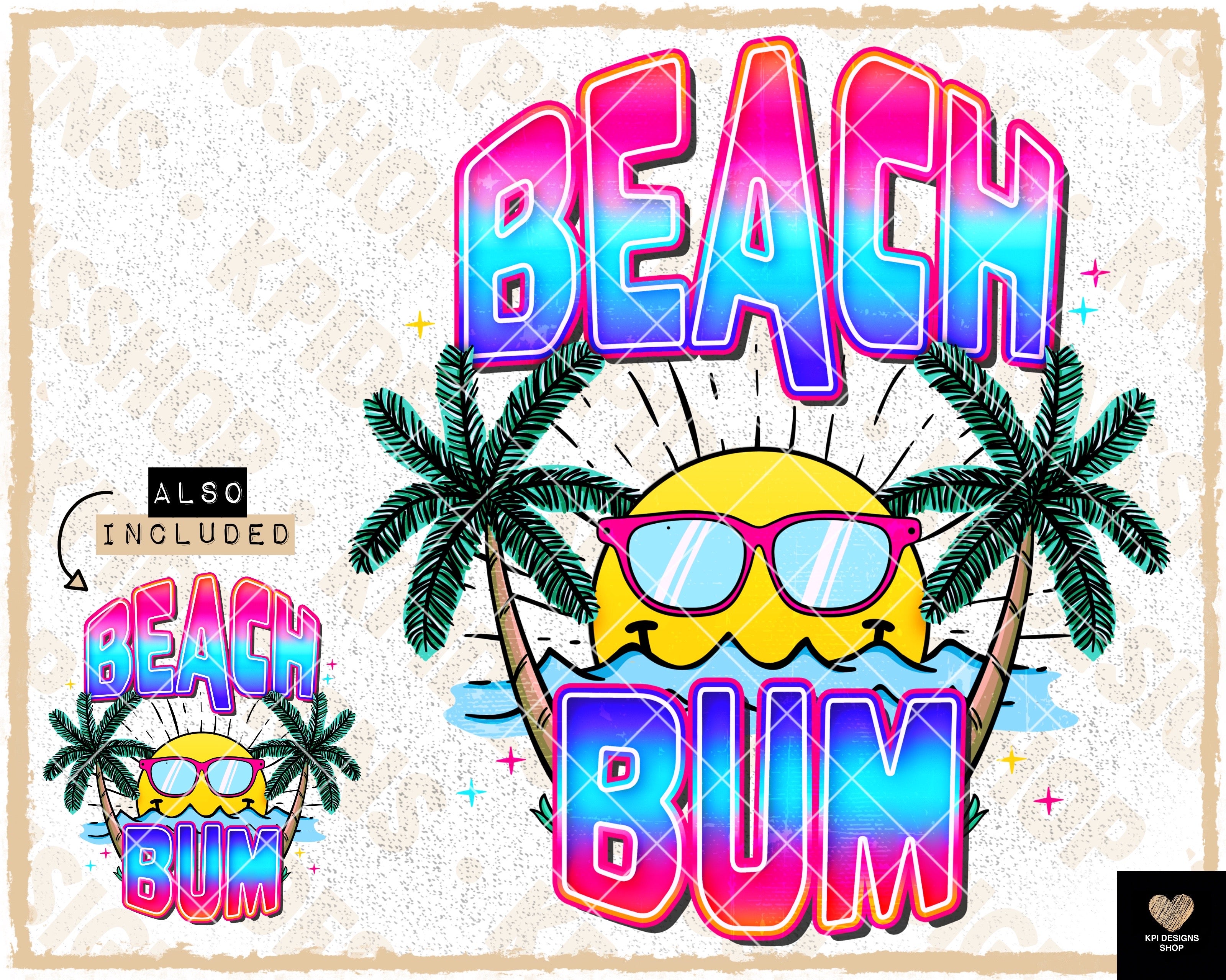 Beach Bum (2-pack) - June2023 - PNG - Digital Design – KPI Designs Shop