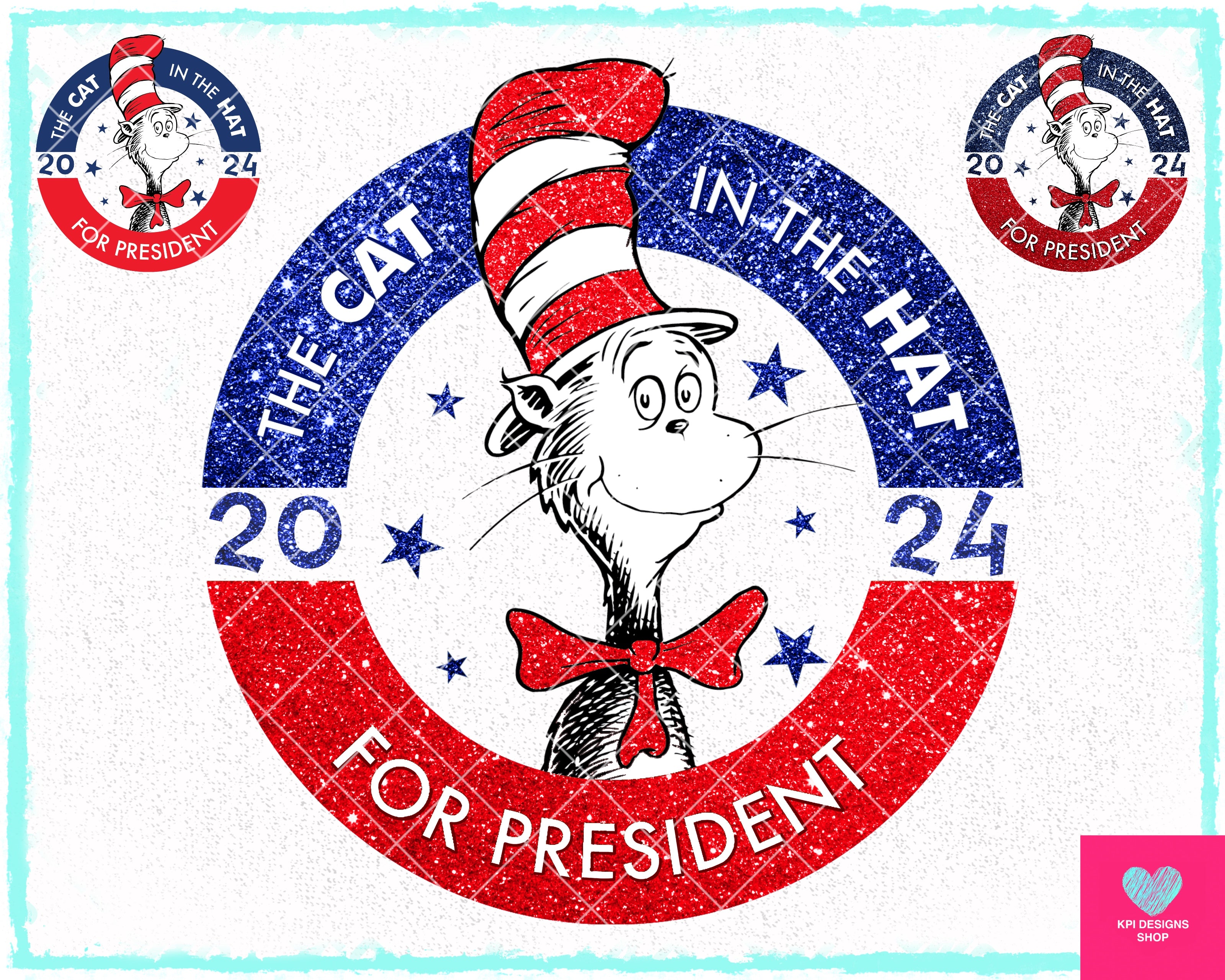 Cat for President (3-pack) - Feb2024 - PNG -Digital Design (Personal U ...