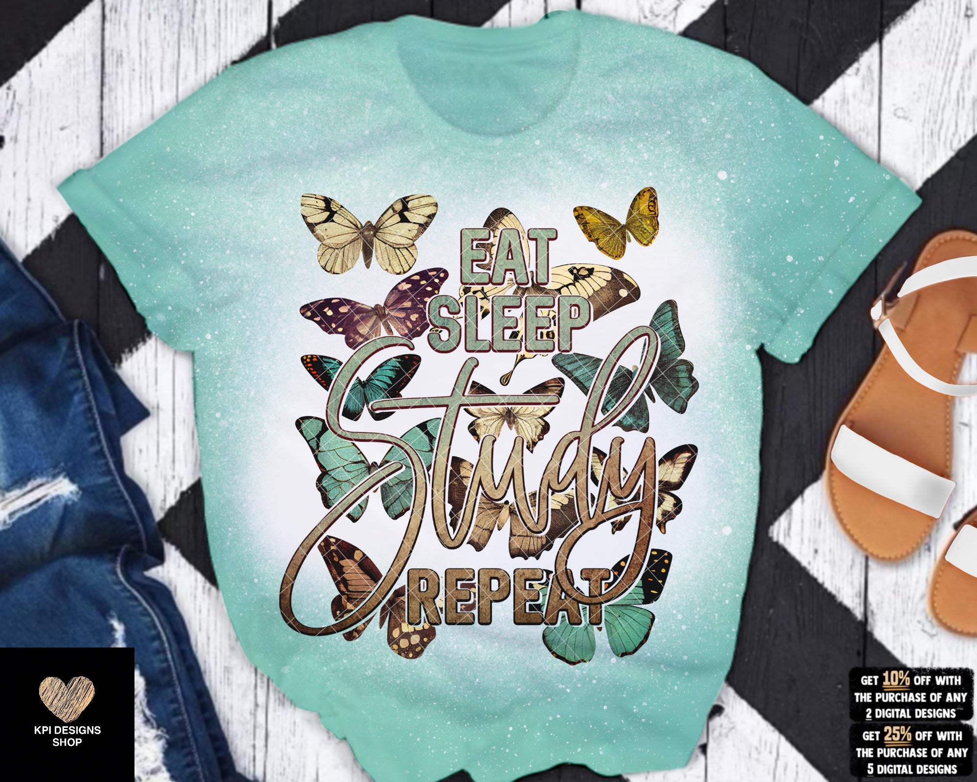 Eat, Sleep, Study, Repeat + Matching Pocket - July2023 - PNG - Digital ...