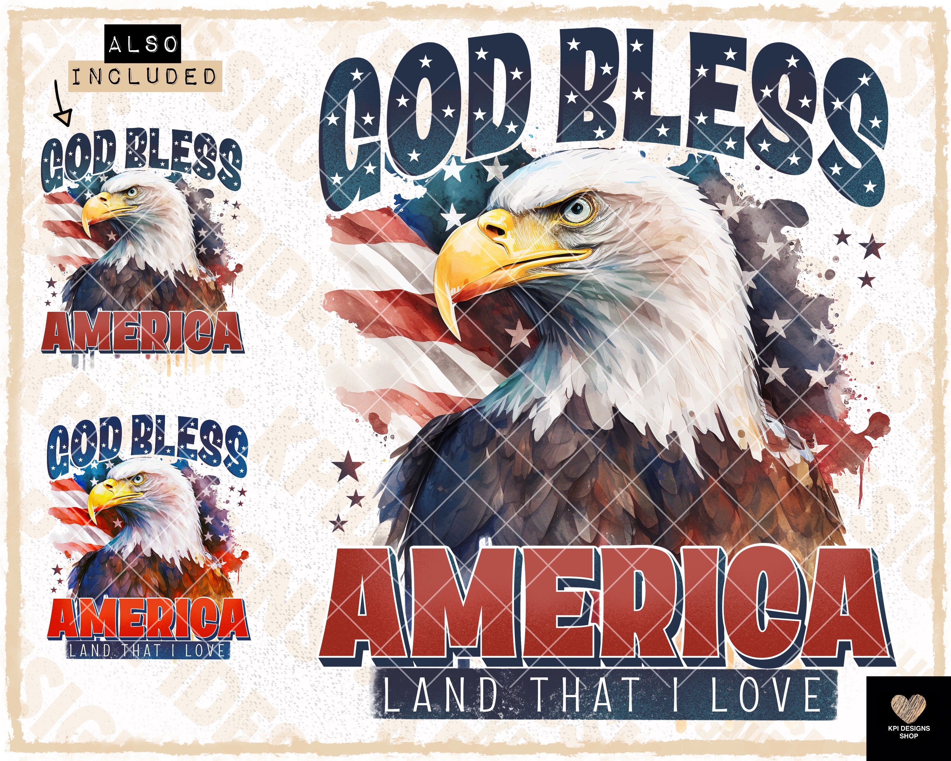God Bless America (3-pack) - May2023 - PNG - Digital Design – KPI ...