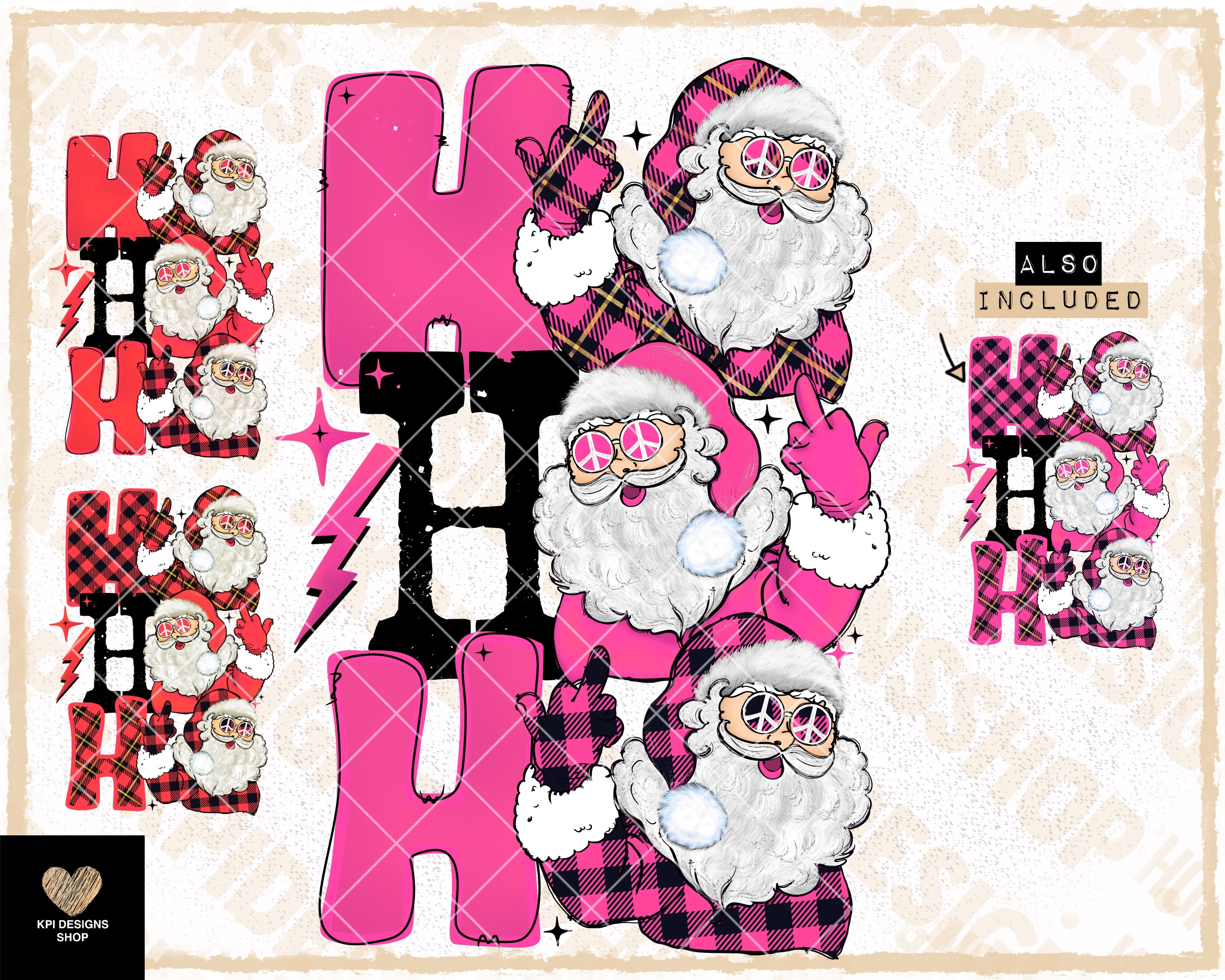 Ho Ho Ho (4-pack) - Oct2023 - PNG - Digital Design – KPI Designs Shop