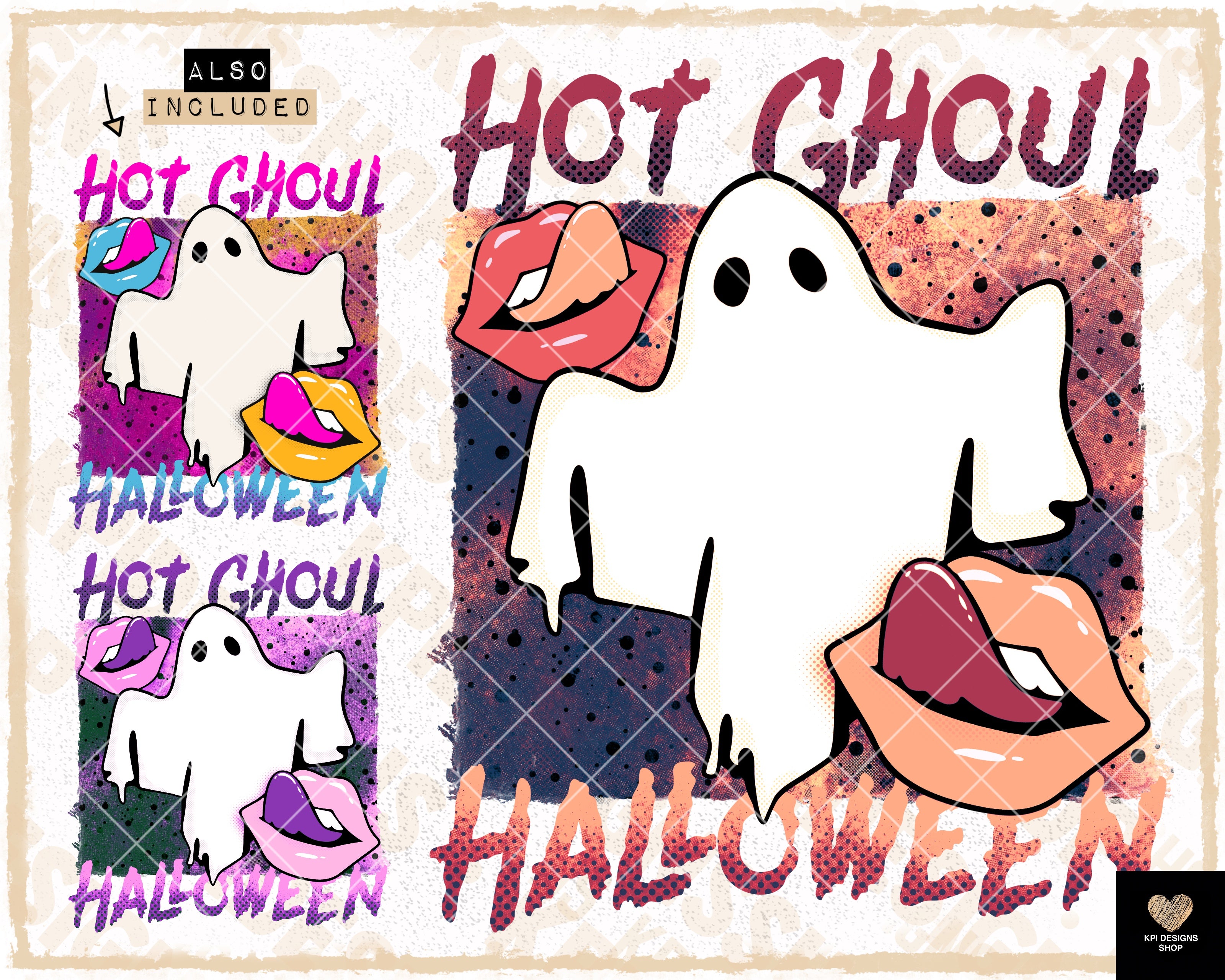 Hot Ghoul Halloween + Matching Pocket (6-pack) - July2023 - PNG - Digi ...