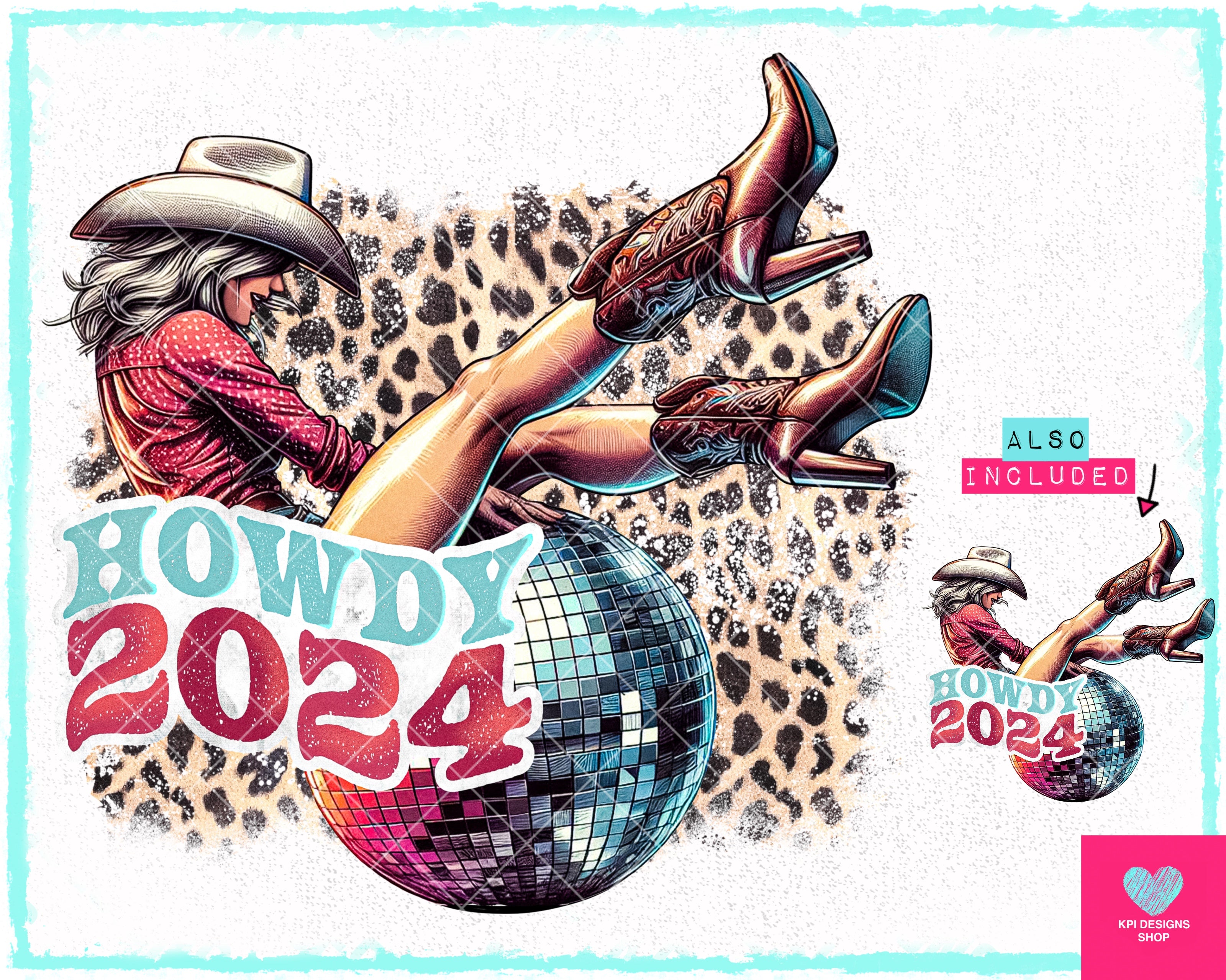 Howdy Cowgirl 2024 + Matching Pocket - Dec2023 - PNG - Digital Design – KPI Designs Shop