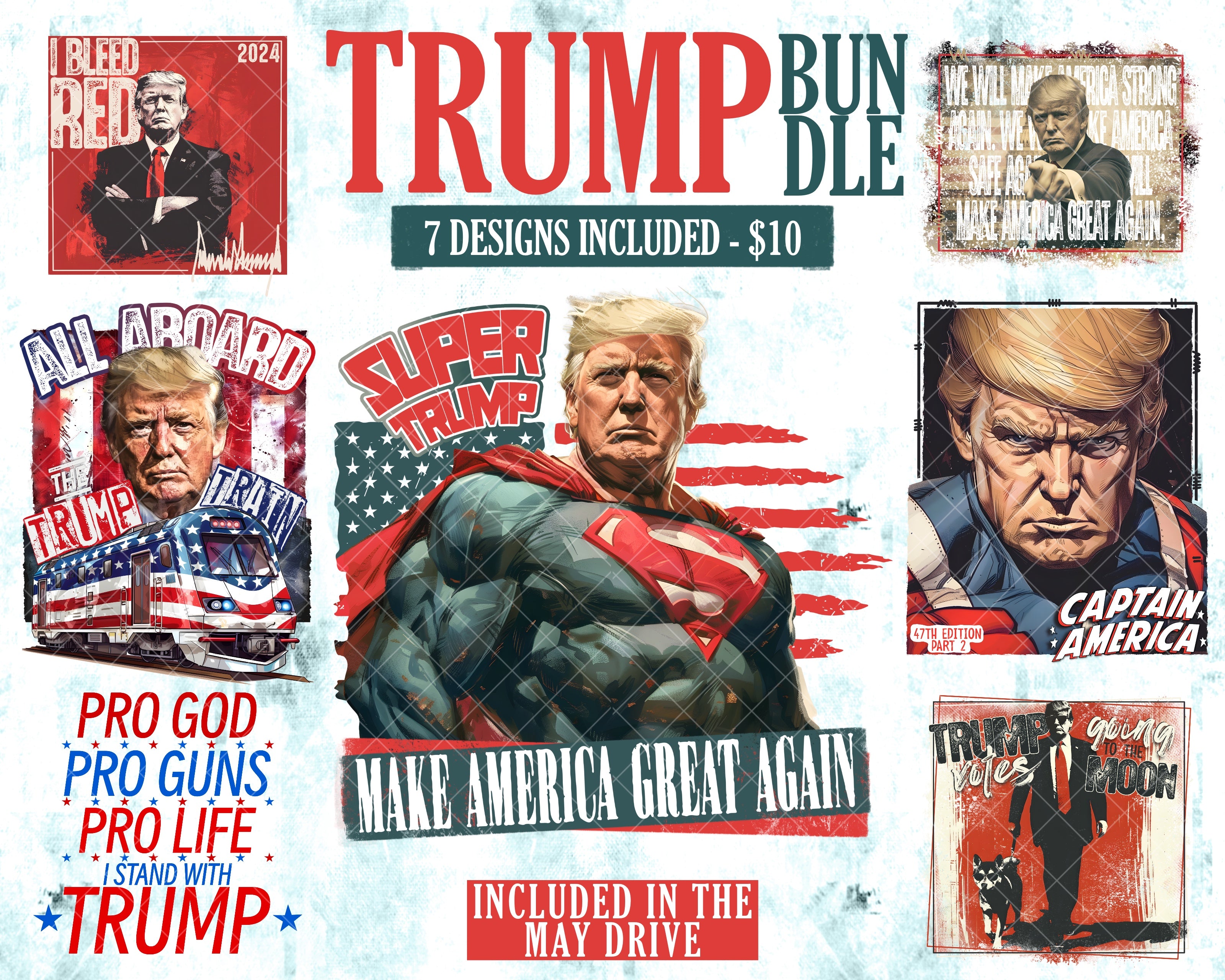 Mini Trump Bundle - 7 Designs - May2024 - PNG - Digital Design – KPI ...