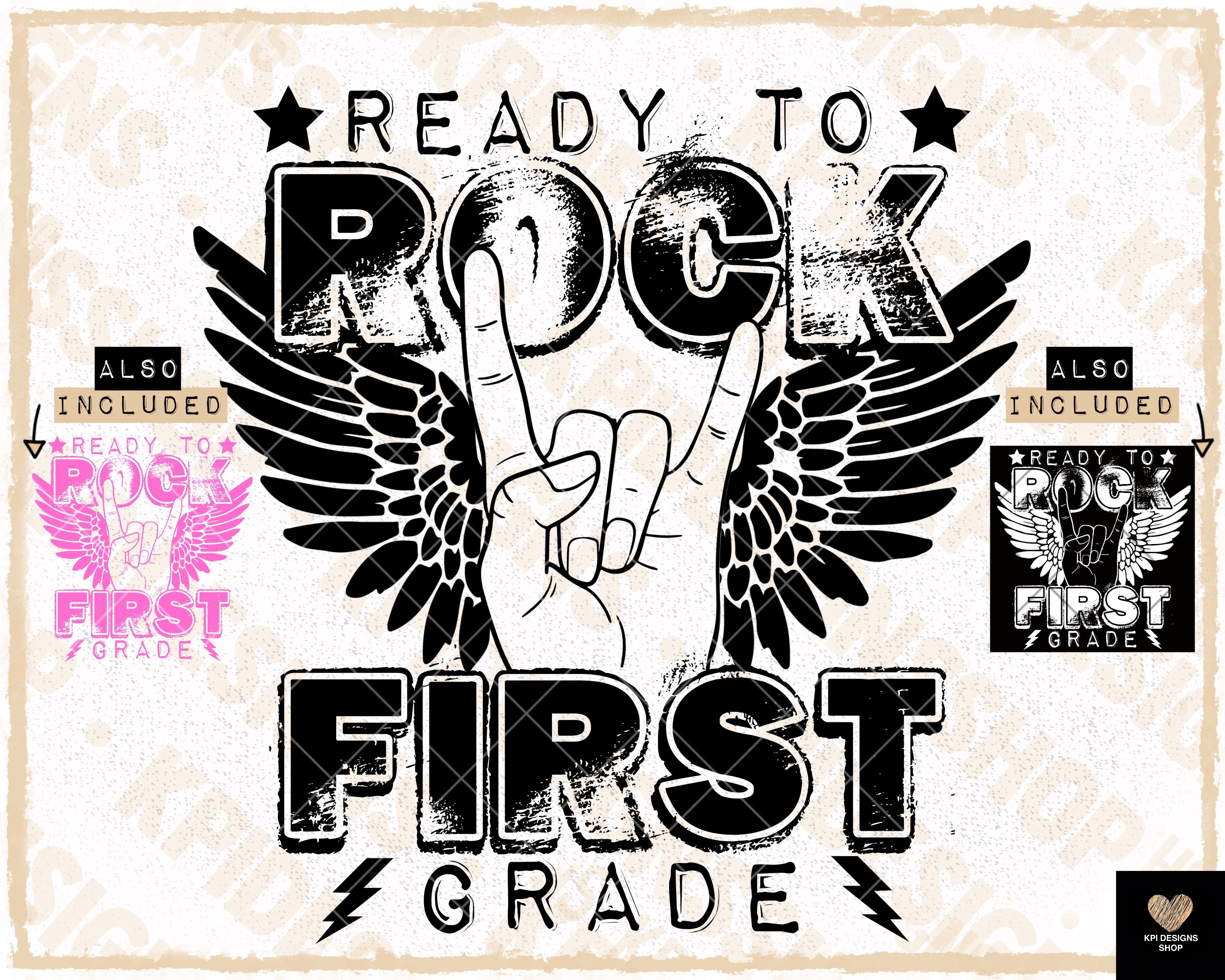Ready to Rock First Grade (3-pack)- July2023 - PNG - Digital Design ...
