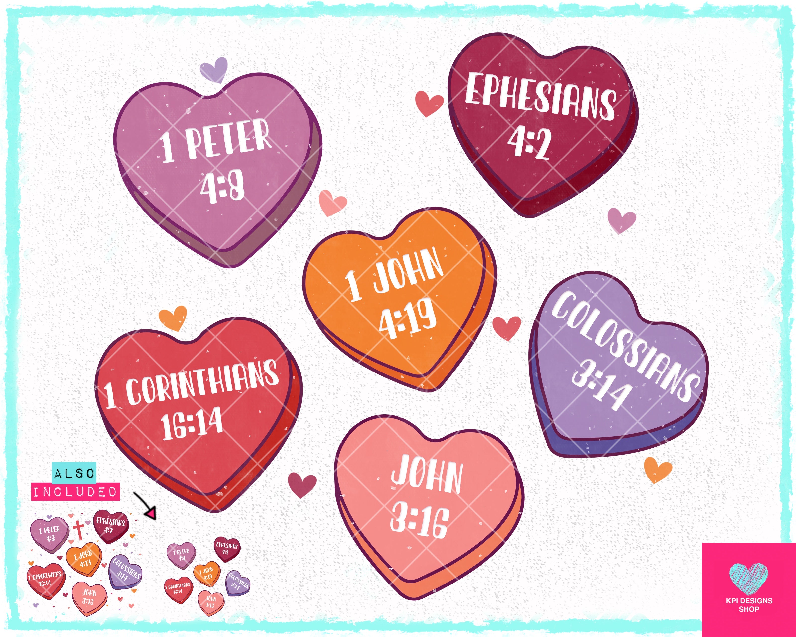 Scripture Valentine Hearts (3-pack) - Jan2024 - PNG - Digital Design ...