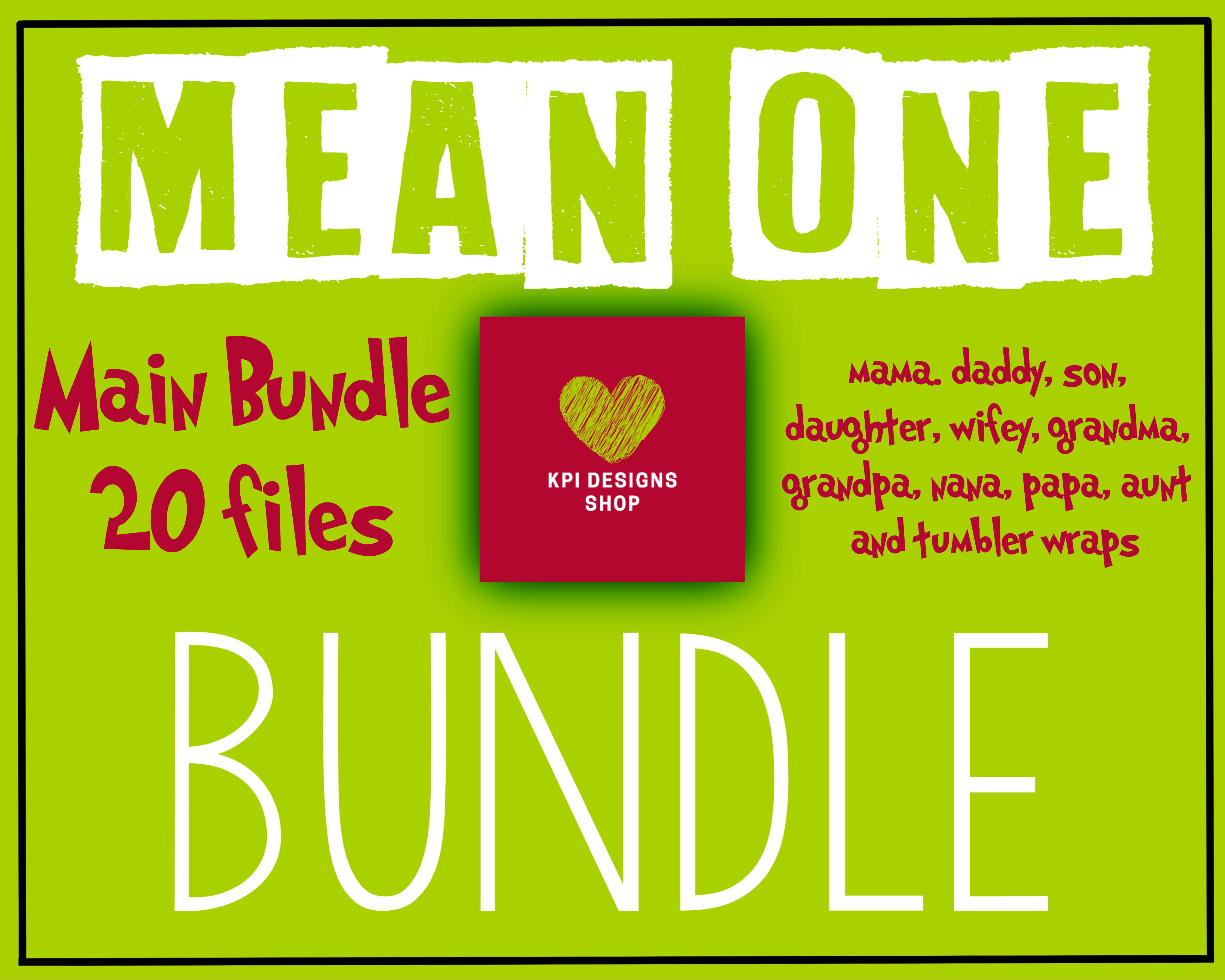 BUNDLE: Mean One Family - 20 Designs - PNG - Digital Designs - Persona ...