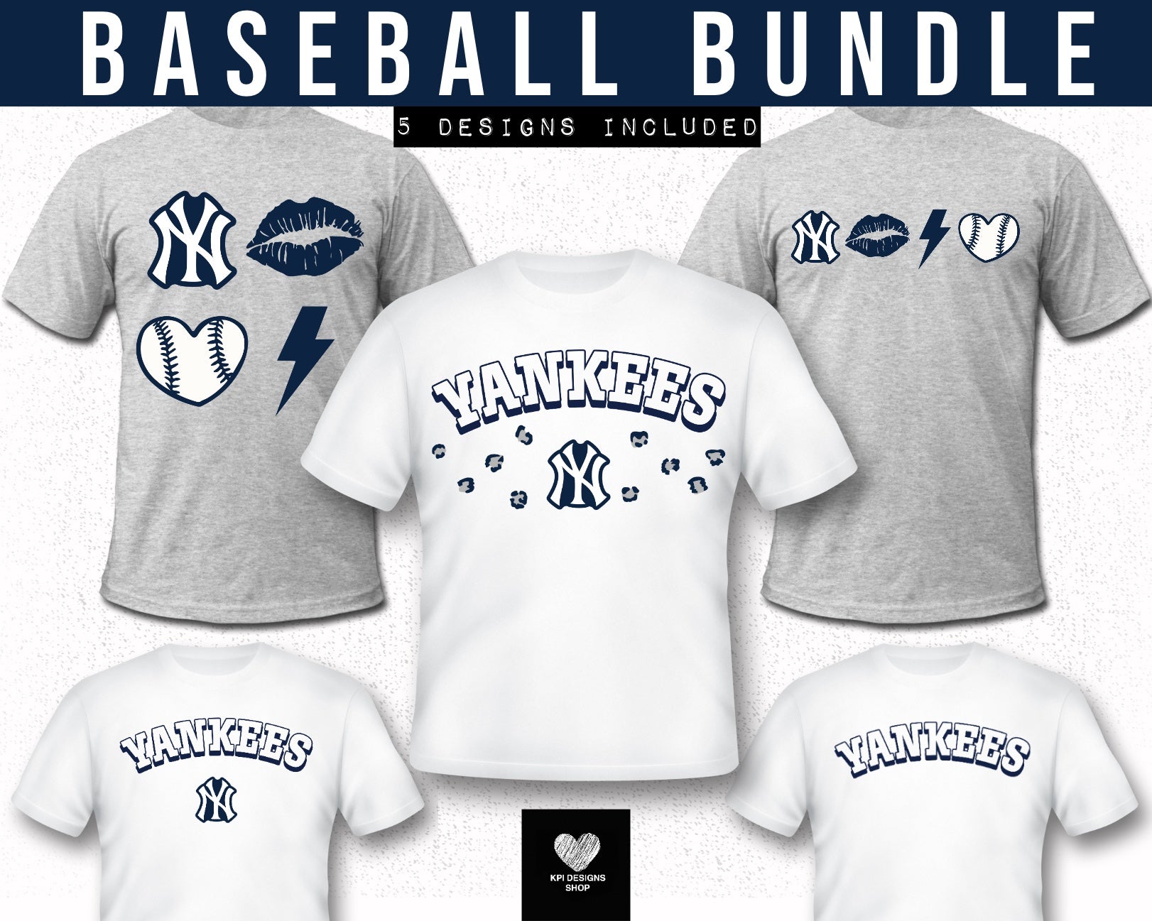 Yankees (5 Design Bundle) - Feb2024 - PNG - Digital Design (Personal U ...
