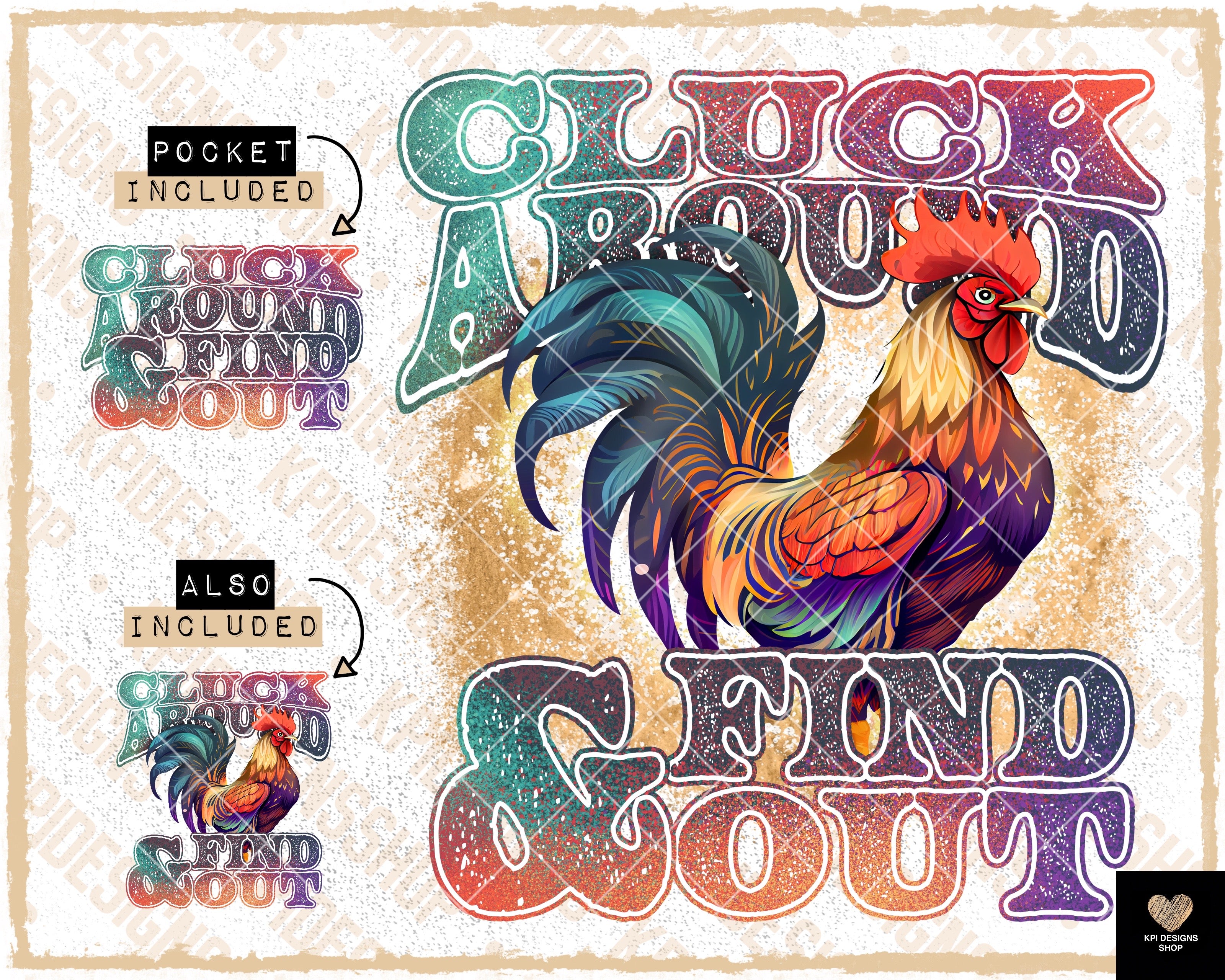 Cluck Around & Find Out + Matching Pocket (3-pack) - April2023 - PNG ...