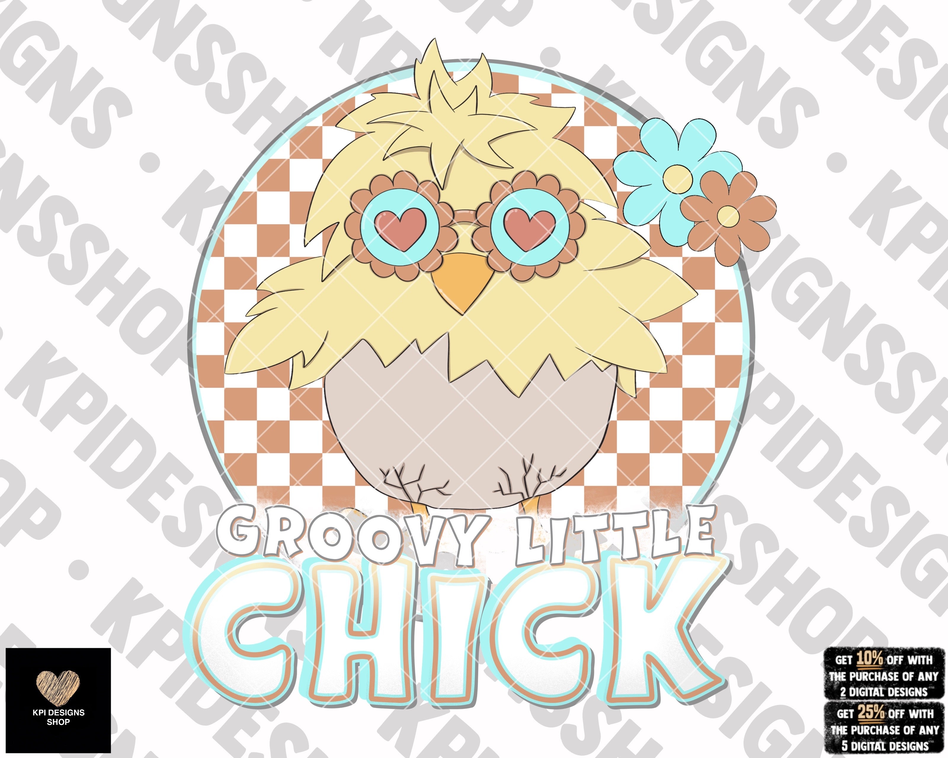 Groovy Little Chick - Mar2023 - PNG - Digital Design – KPI Designs Shop