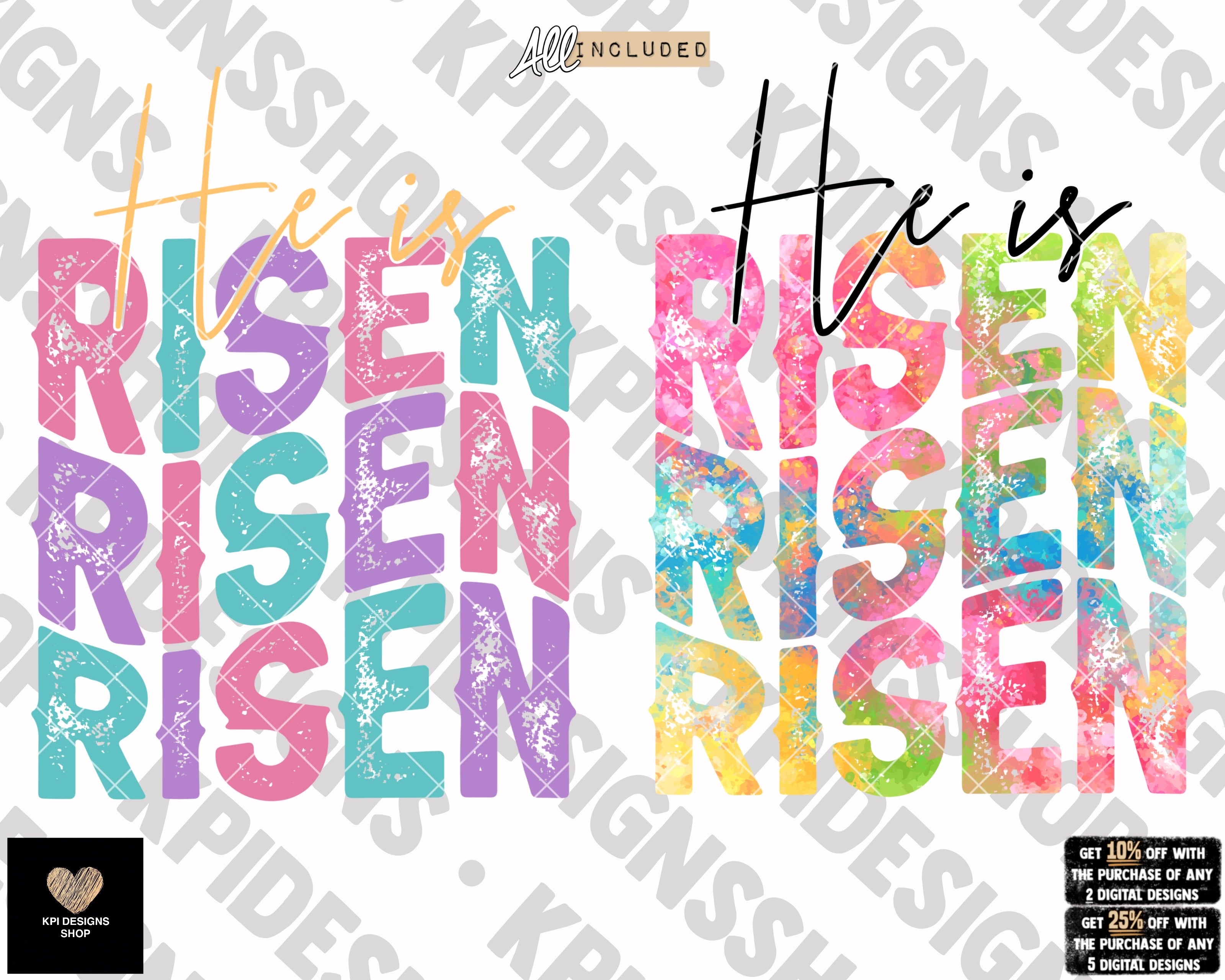 He is Risen (2-pack) - Mar2023 - PNG - Digital Design – KPI Designs Shop