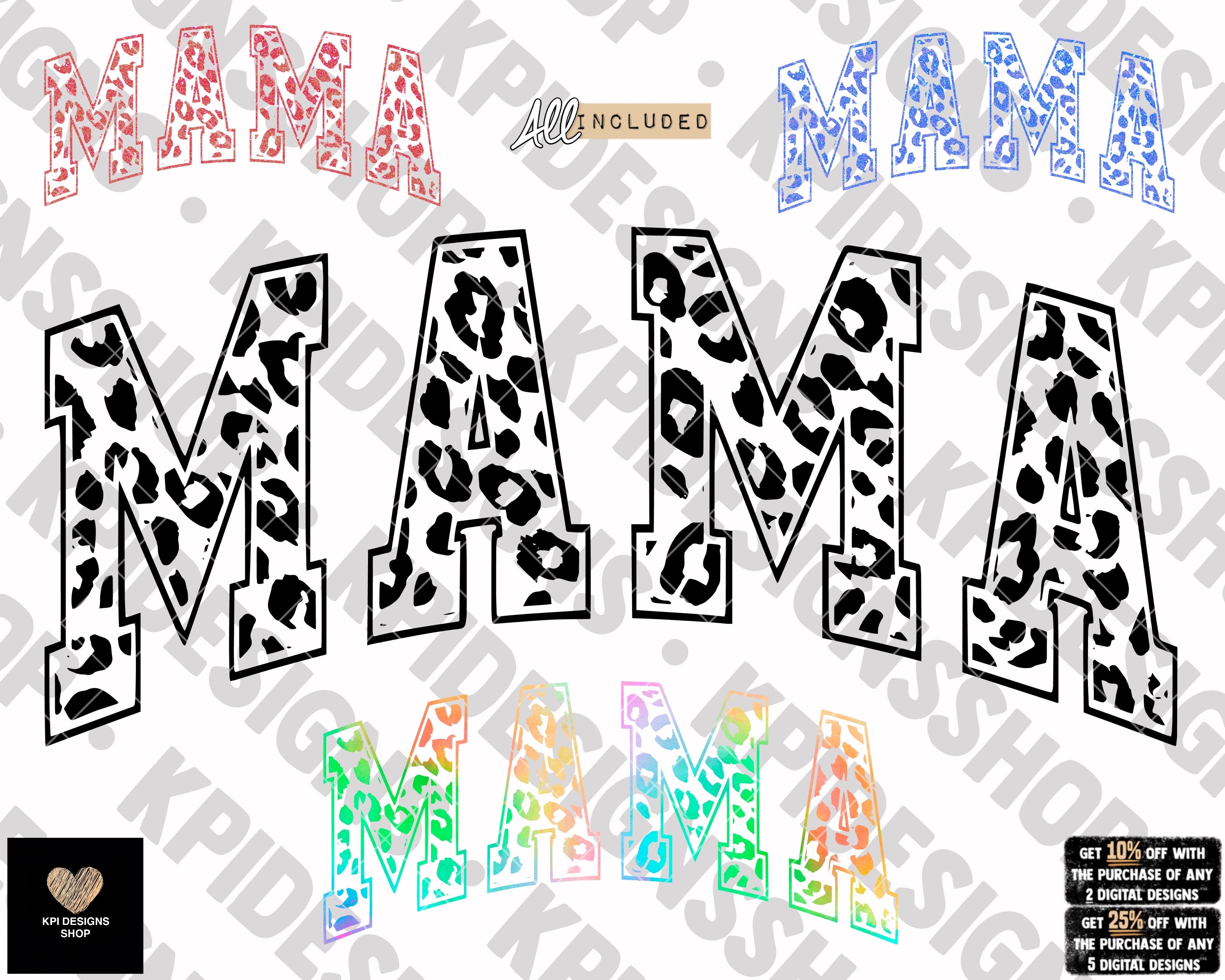 Leopard Mama (4-pack) - Feb2023 - PNG - Digital Design – KPI Designs Shop