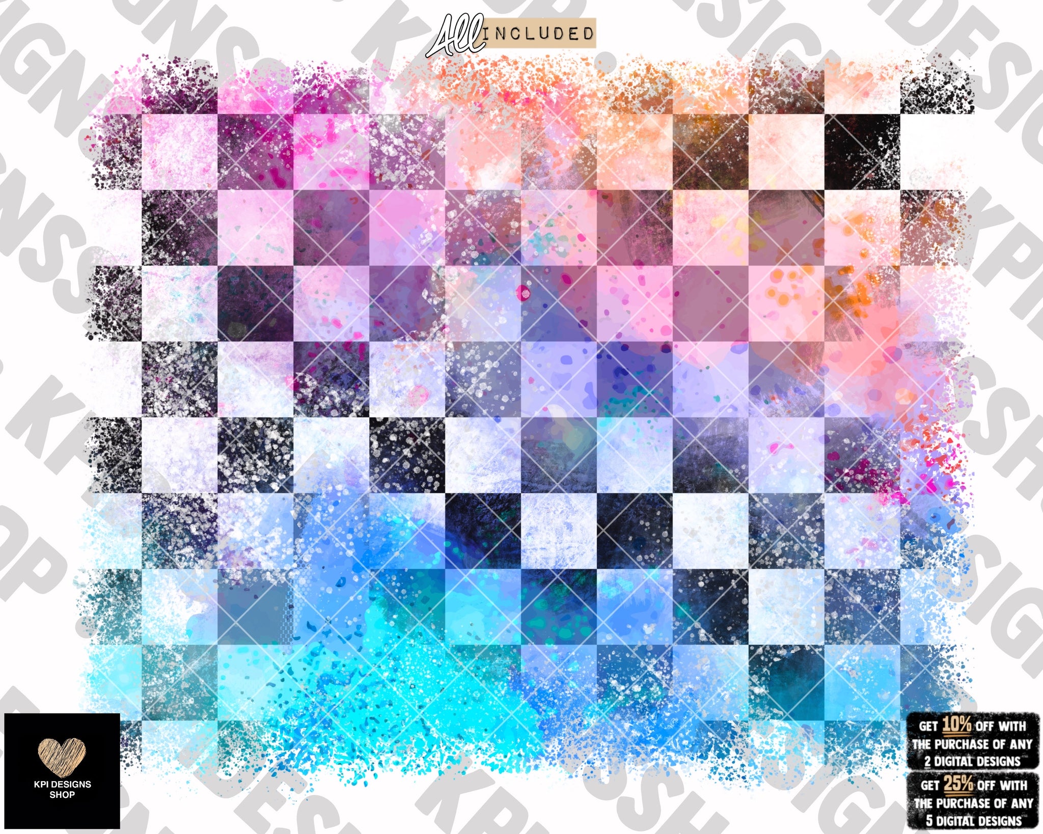 Sleeve: Checkered Colors - Jan2023 - PNG - Digital Design – KPI Designs ...